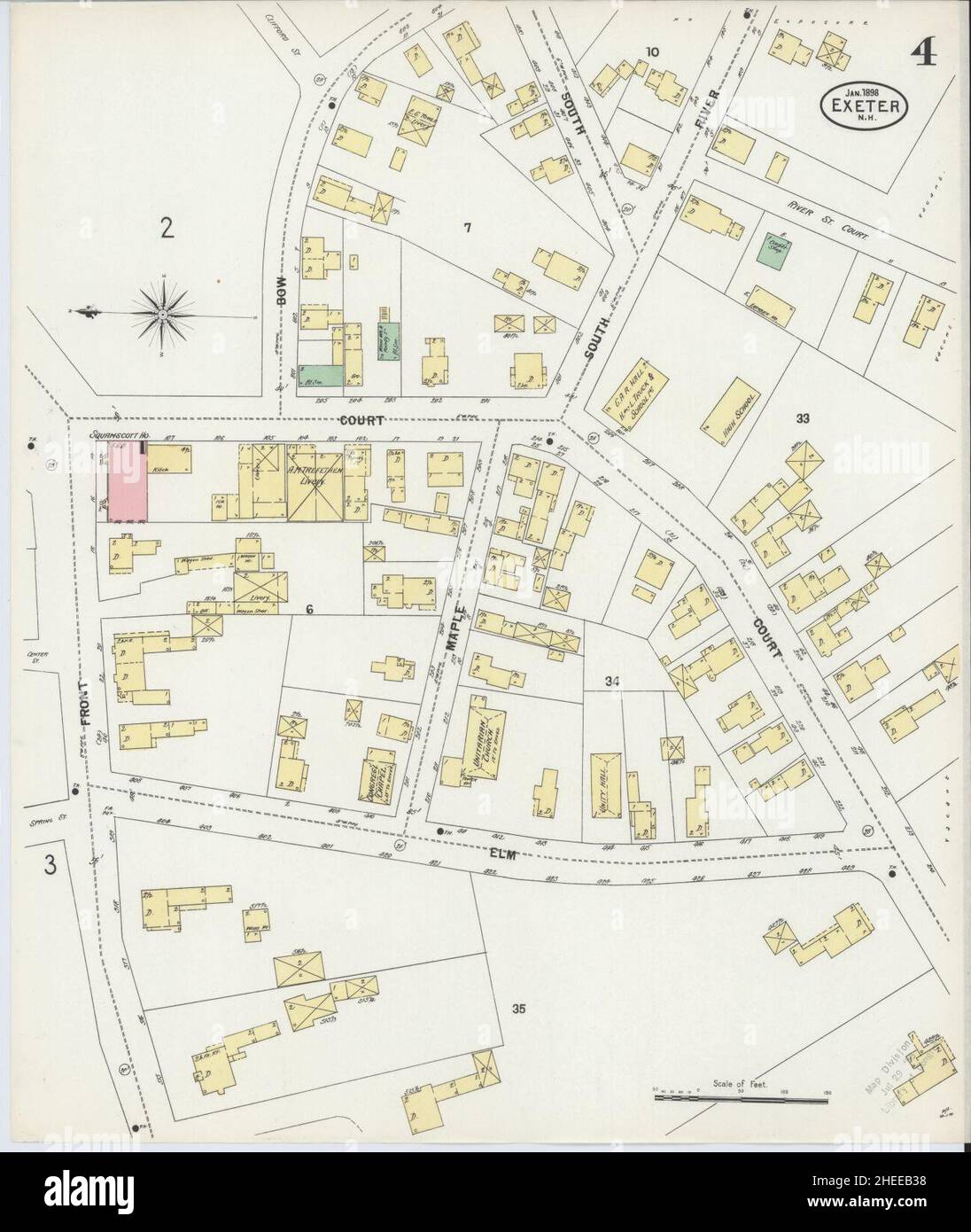 Map of exeter new hampshire hi-res stock photography and images - Alamy
