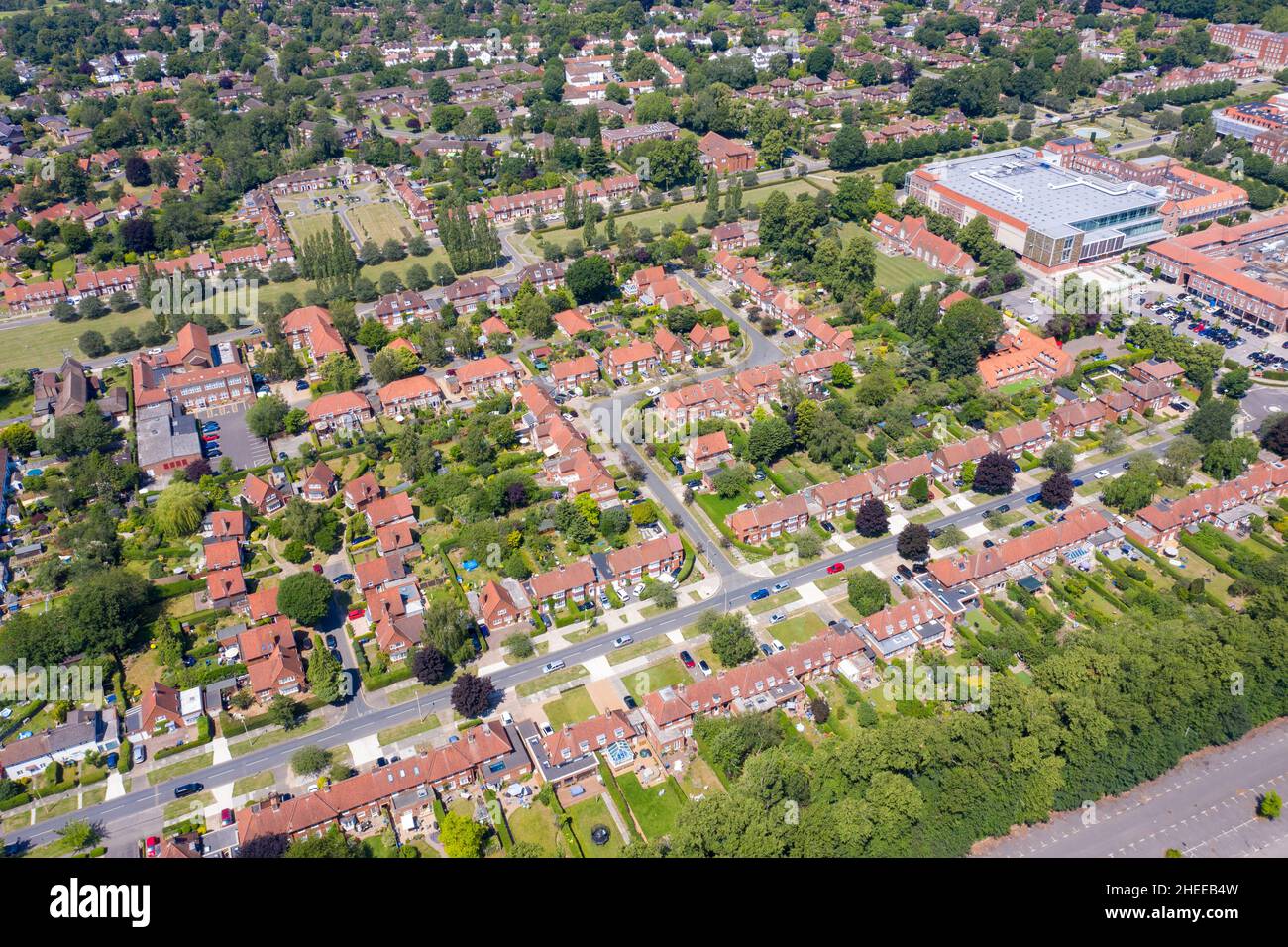 Aerial photo of the British town of Stevenage in Hertfordshire UK ...
