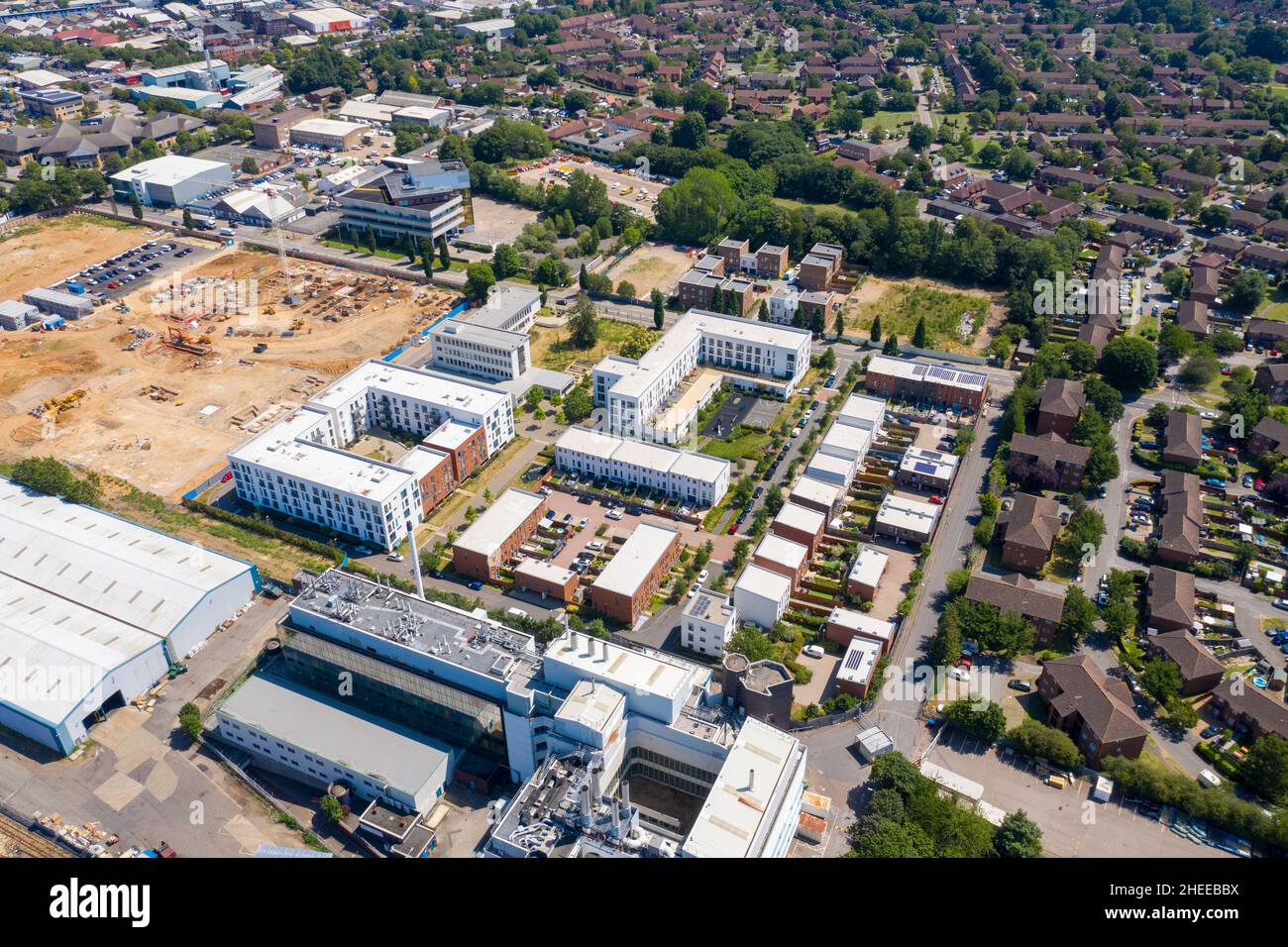 Aerial photo of the British town of Stevenage in Hertfordshire UK ...