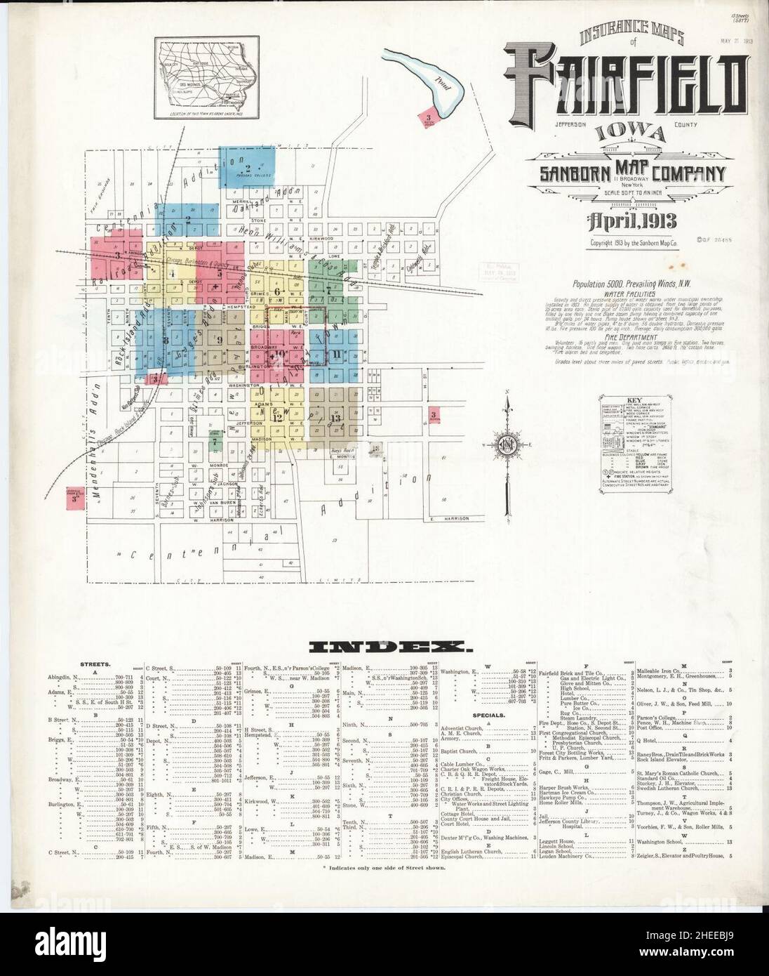 Fairfield iowa map hi-res stock photography and images - Alamy