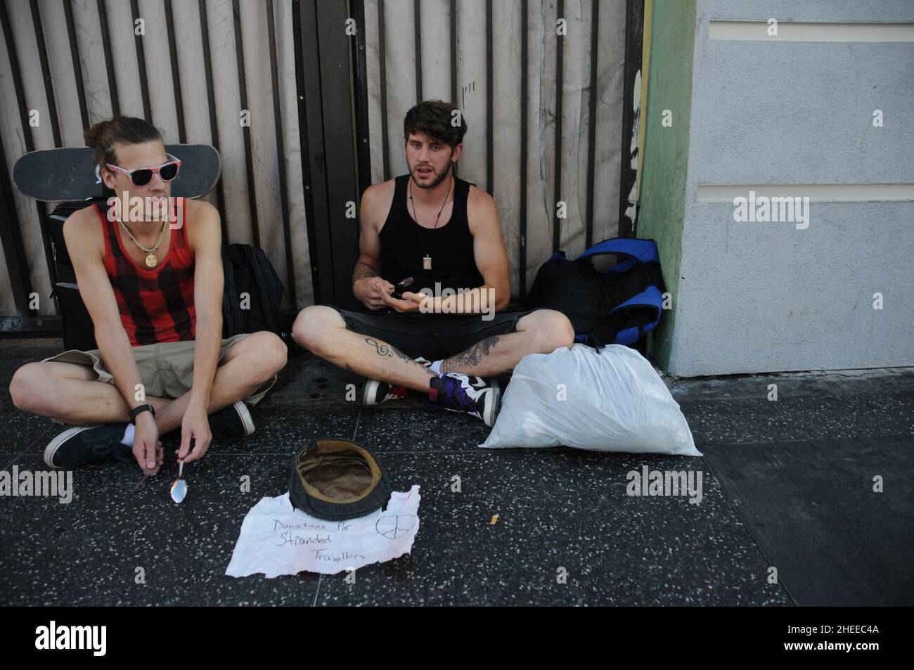 Random unidentified people, tourist and street entertainer in the ...