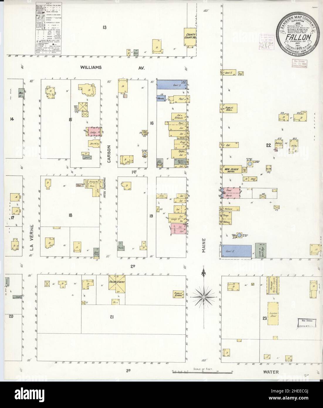 Sanborn Fire Insurance Map from Fallon, Churchill County, Nevada Stock ...