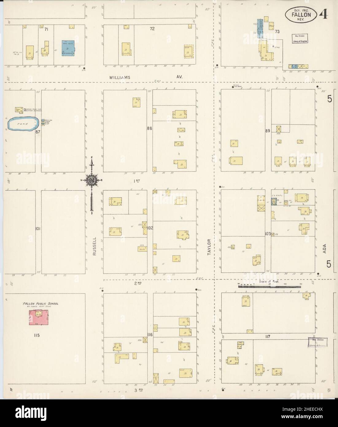 Sanborn Fire Insurance Map from Fallon, Churchill County, Nevada Stock ...