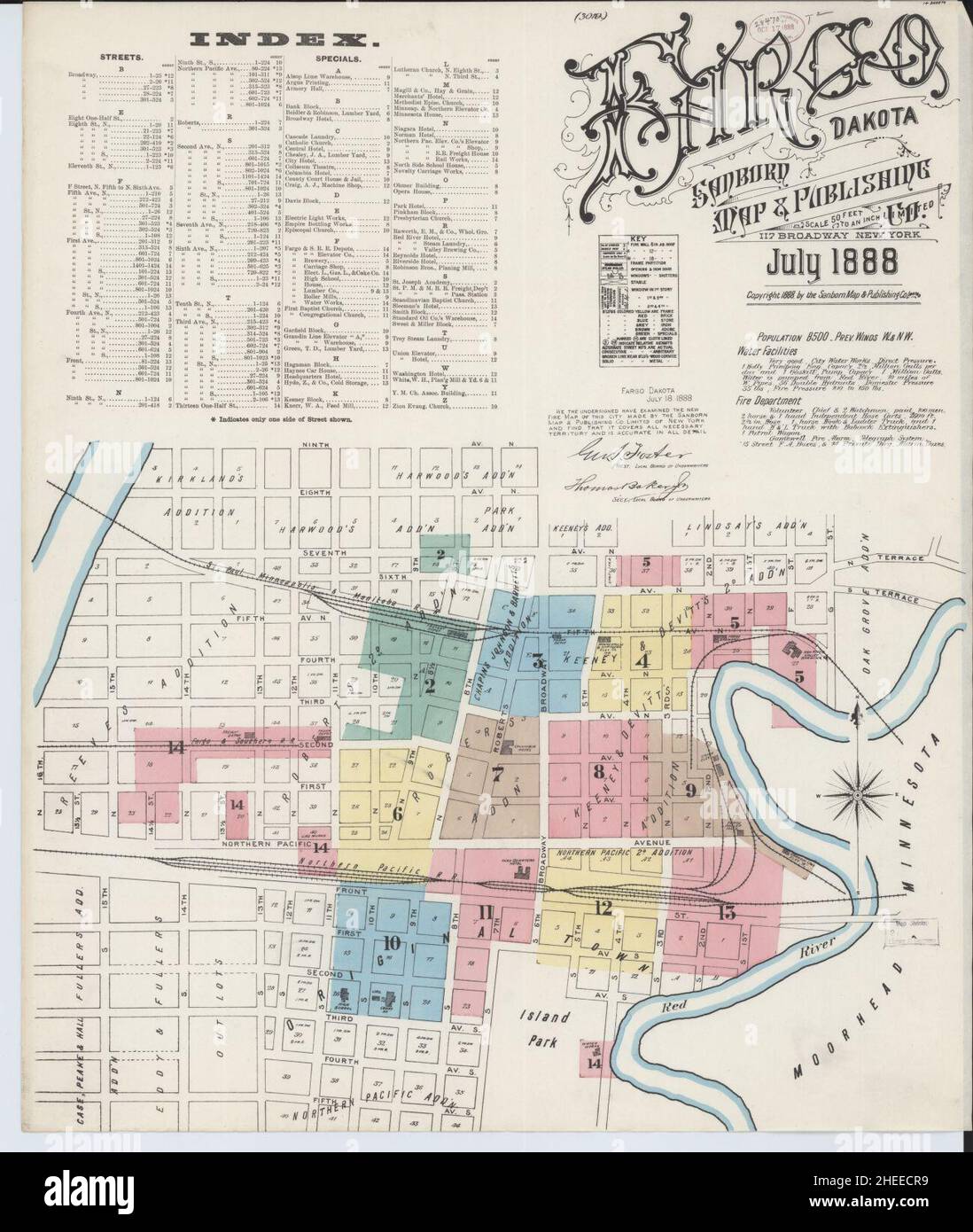 Sanborn Fire Insurance Map from Fargo, Cass County, North Dakota Stock ...