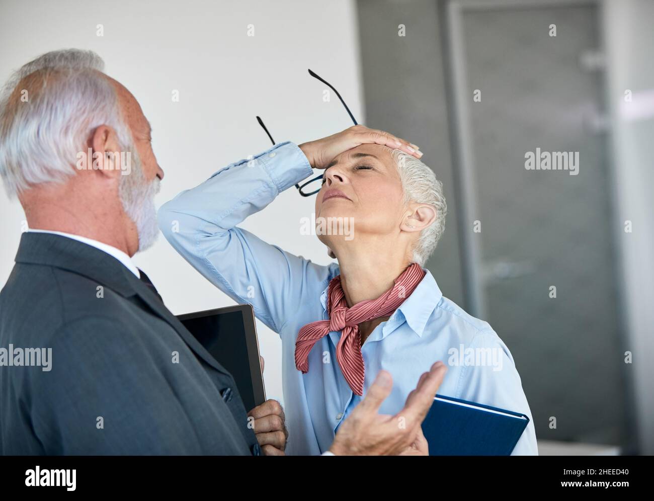 senior busniess woman stress worried failure frustrated office ...