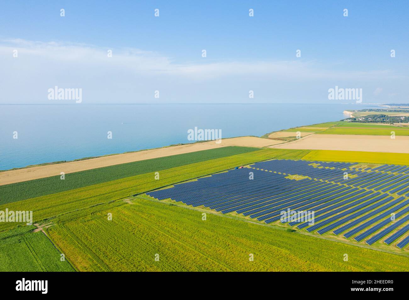 This landscape photo was taken in Europe, France, Normandy, in summer ...