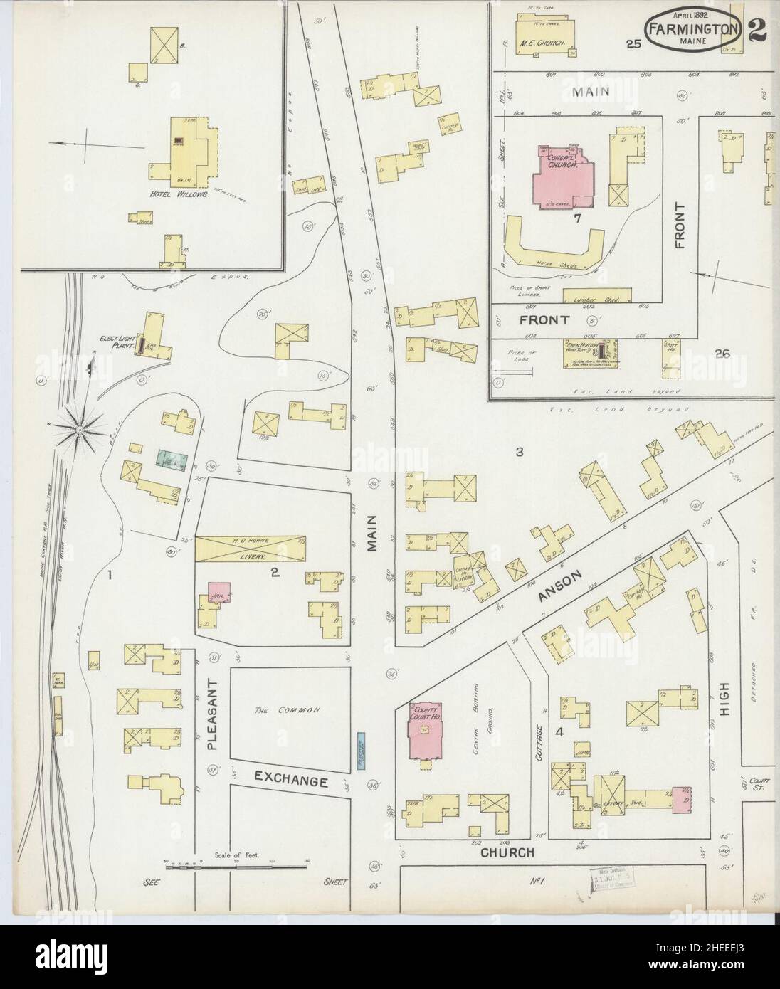 Farmington maine map hi-res stock photography and images - Alamy