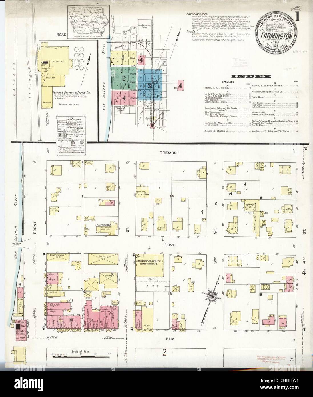 Sanborn Fire Insurance Map from Farmington, Van Buren County, Iowa ...
