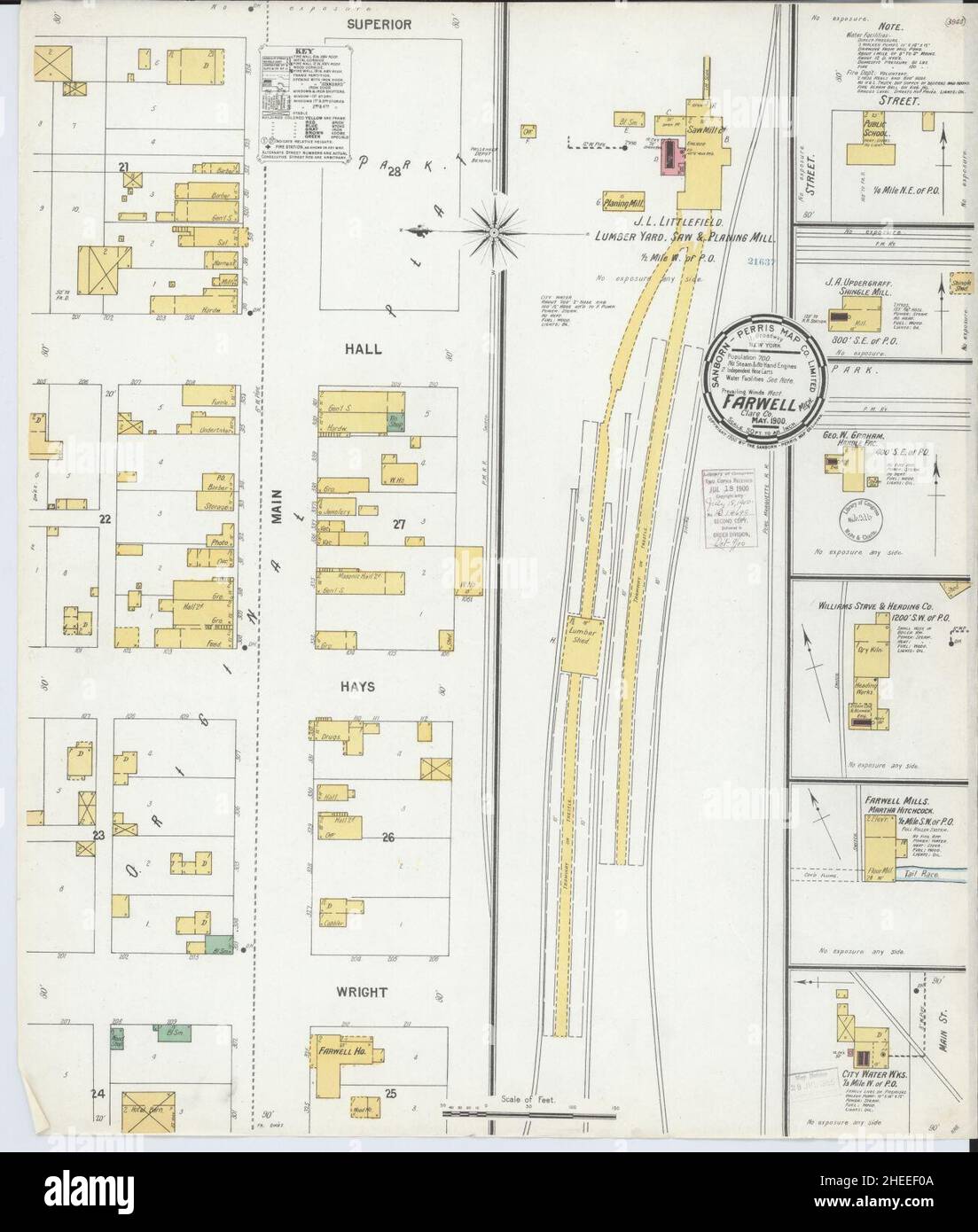 Map of farwell michigan hi-res stock photography and images - Alamy