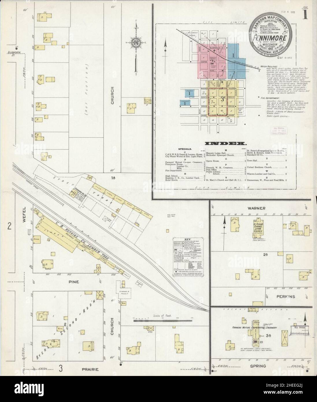 Map of fennimore wisconsin hi-res stock photography and images - Alamy