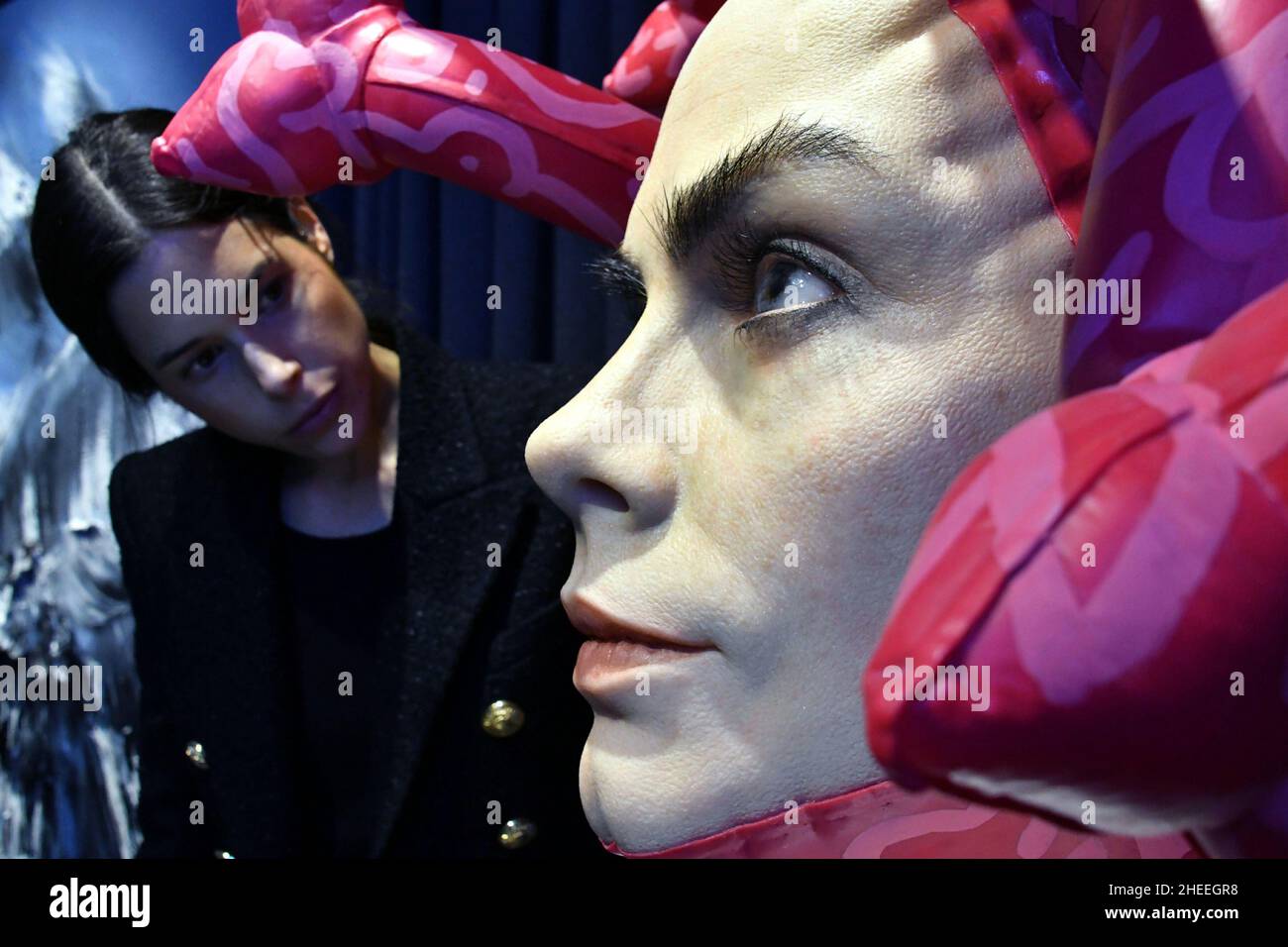 London - Britain - 20190327 Cara Delevingne sculpture 'Olympe' unveiled ...