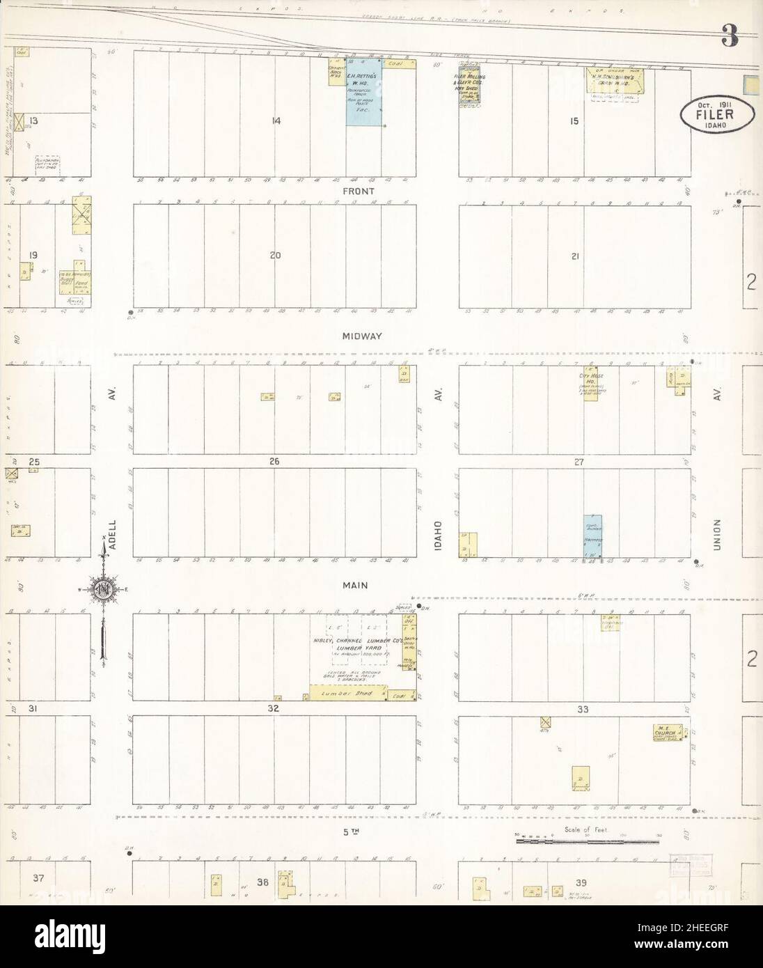 Sanborn Fire Insurance Map from Filer, Twin Falls County, Idaho Stock ...