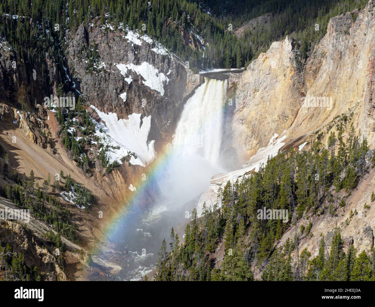 The lower Yellowstone Falls in the Yellowstone River, Yellowstone ...