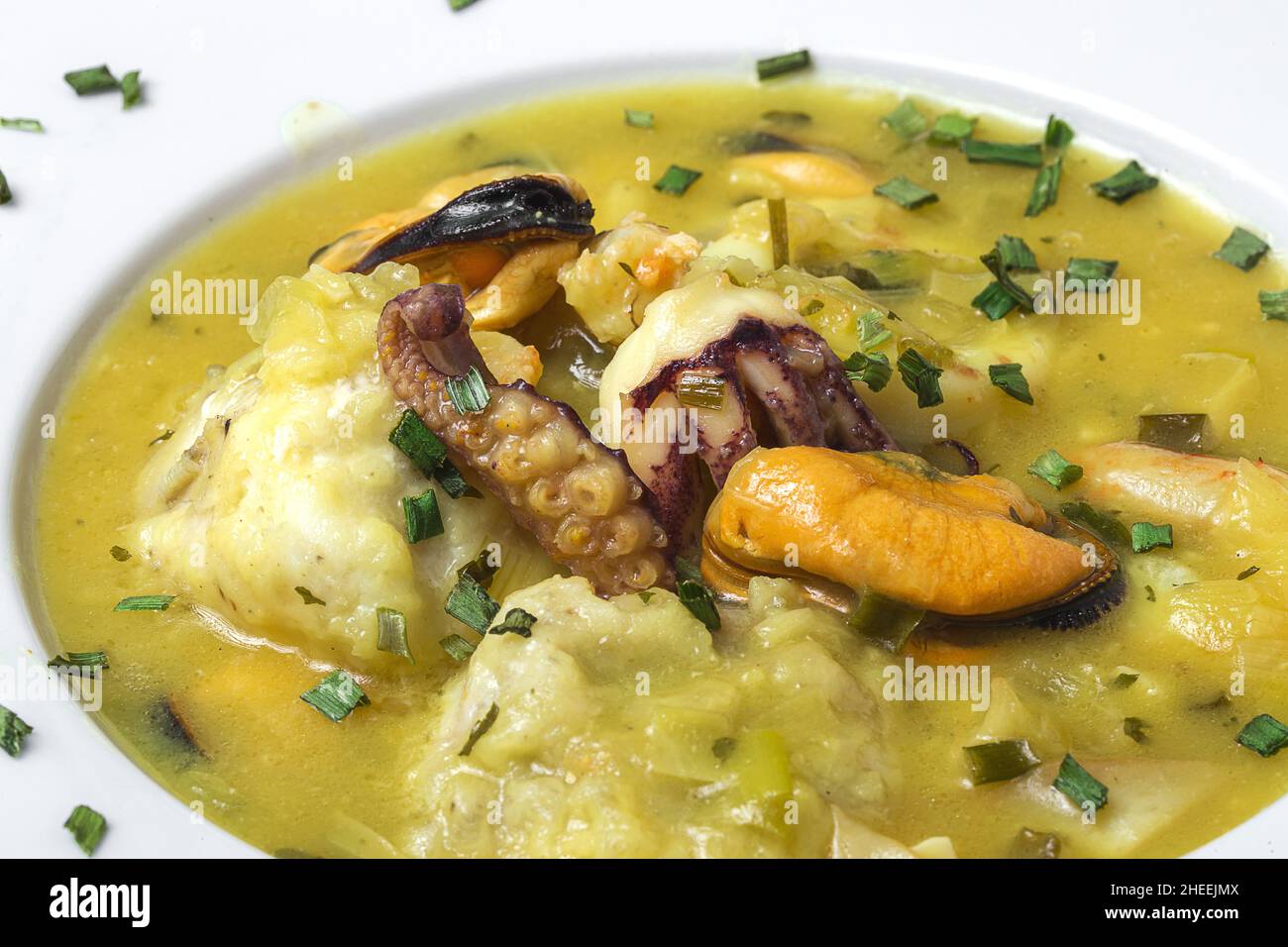 Close up dish of typical cuisine of the Basque country of snuff with ...