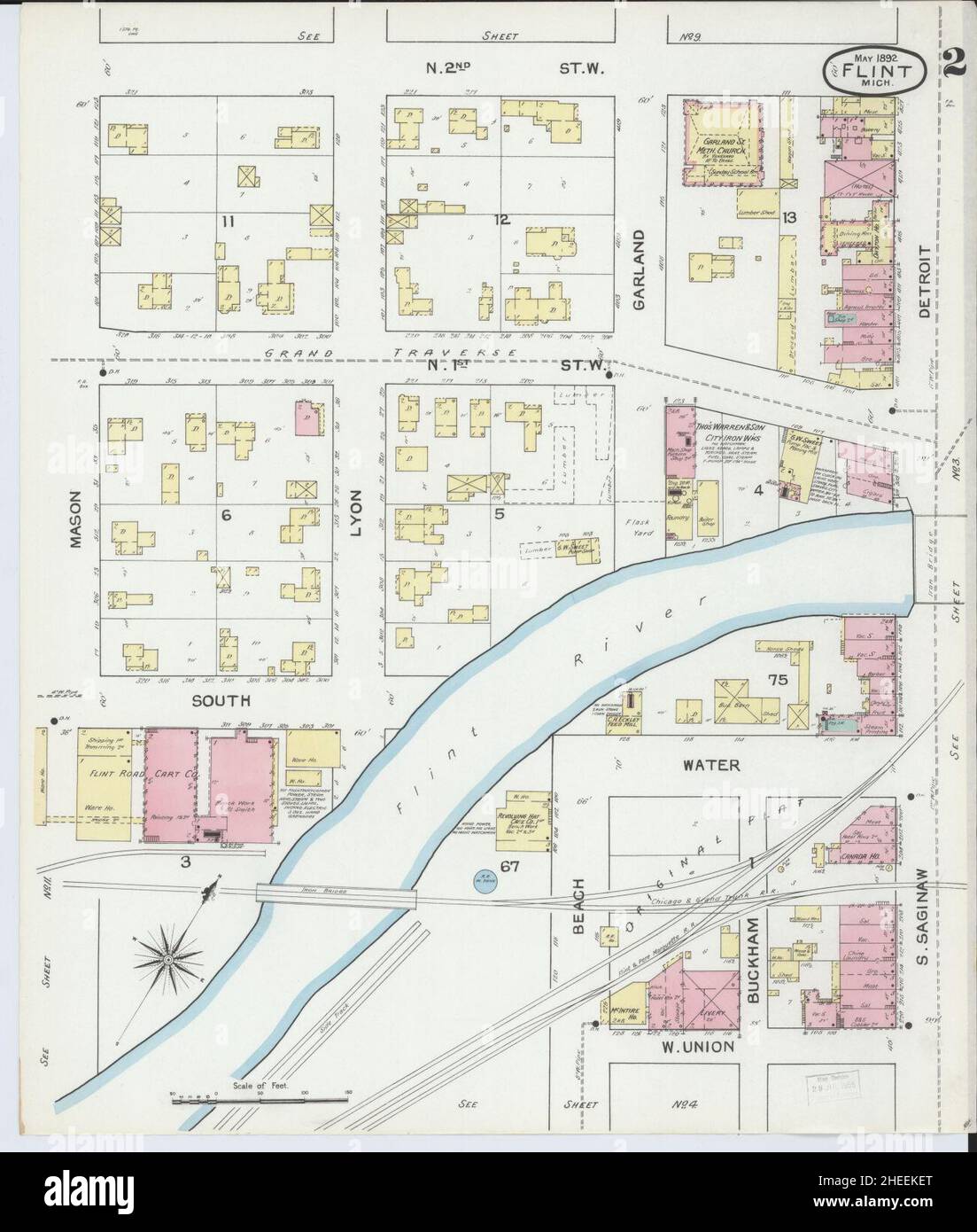 Flint michigan map hi-res stock photography and images - Alamy