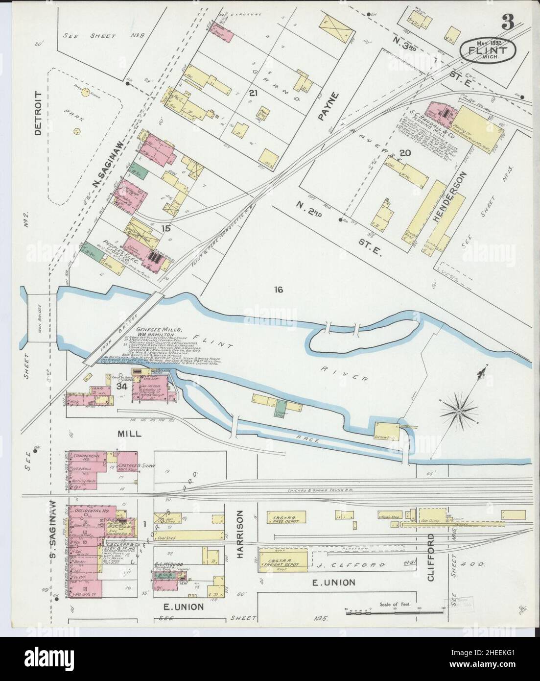 Map of flint michigan hi-res stock photography and images - Alamy