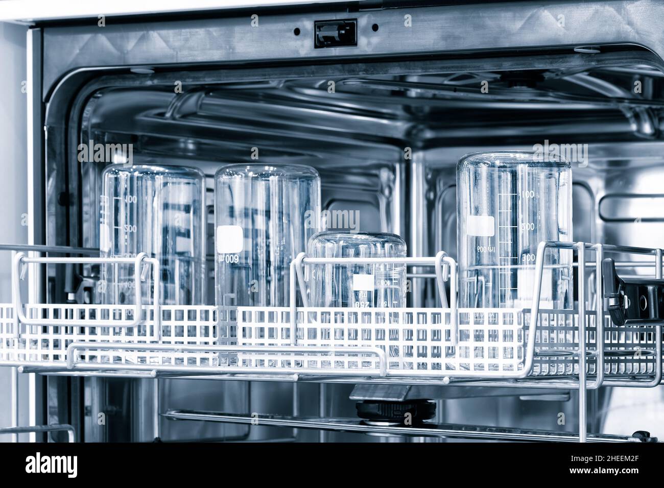 The glass bulb, Chemical or pharmaceuticals flask in the washing ...