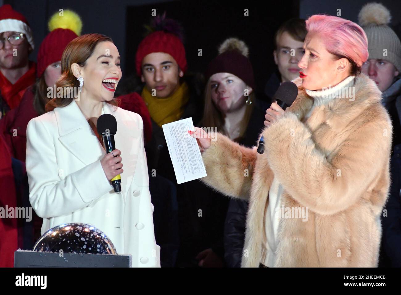 London - Britain - 20191112-Harriet ScottPaul FeigEmilia ClarkeEmma ...