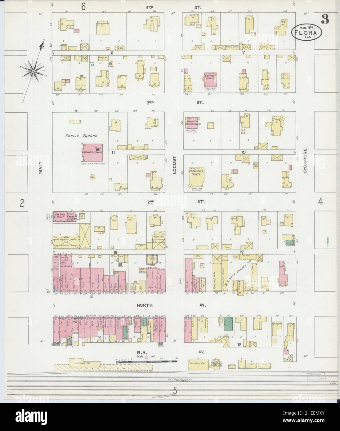 Flora illinois map hi-res stock photography and images - Alamy
