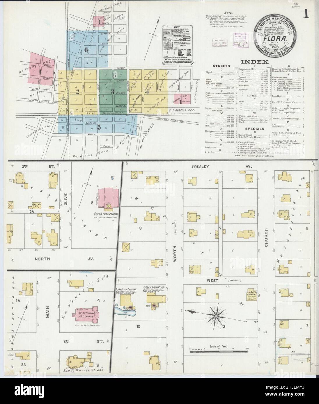Map of flora illinois hi-res stock photography and images - Alamy