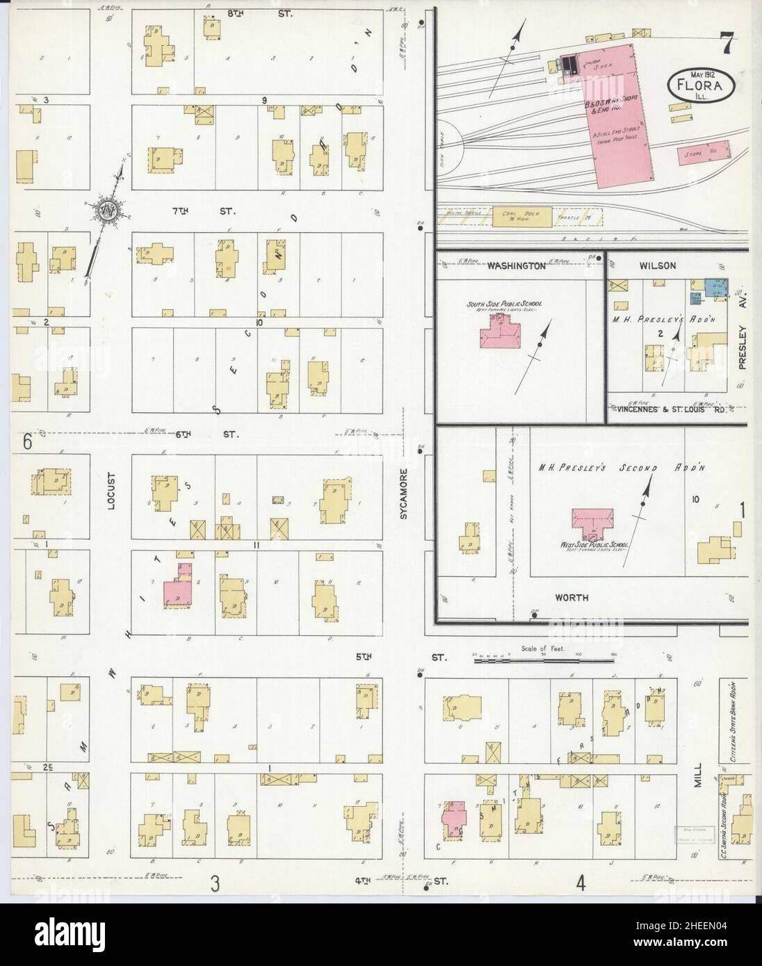 Flora illinois map hi-res stock photography and images - Alamy