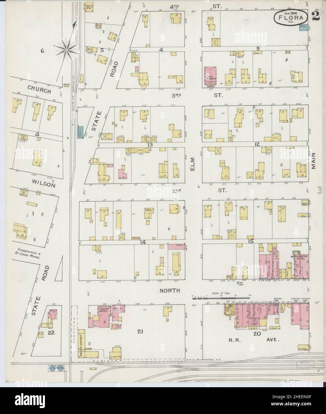 Flora illinois map hi-res stock photography and images - Alamy