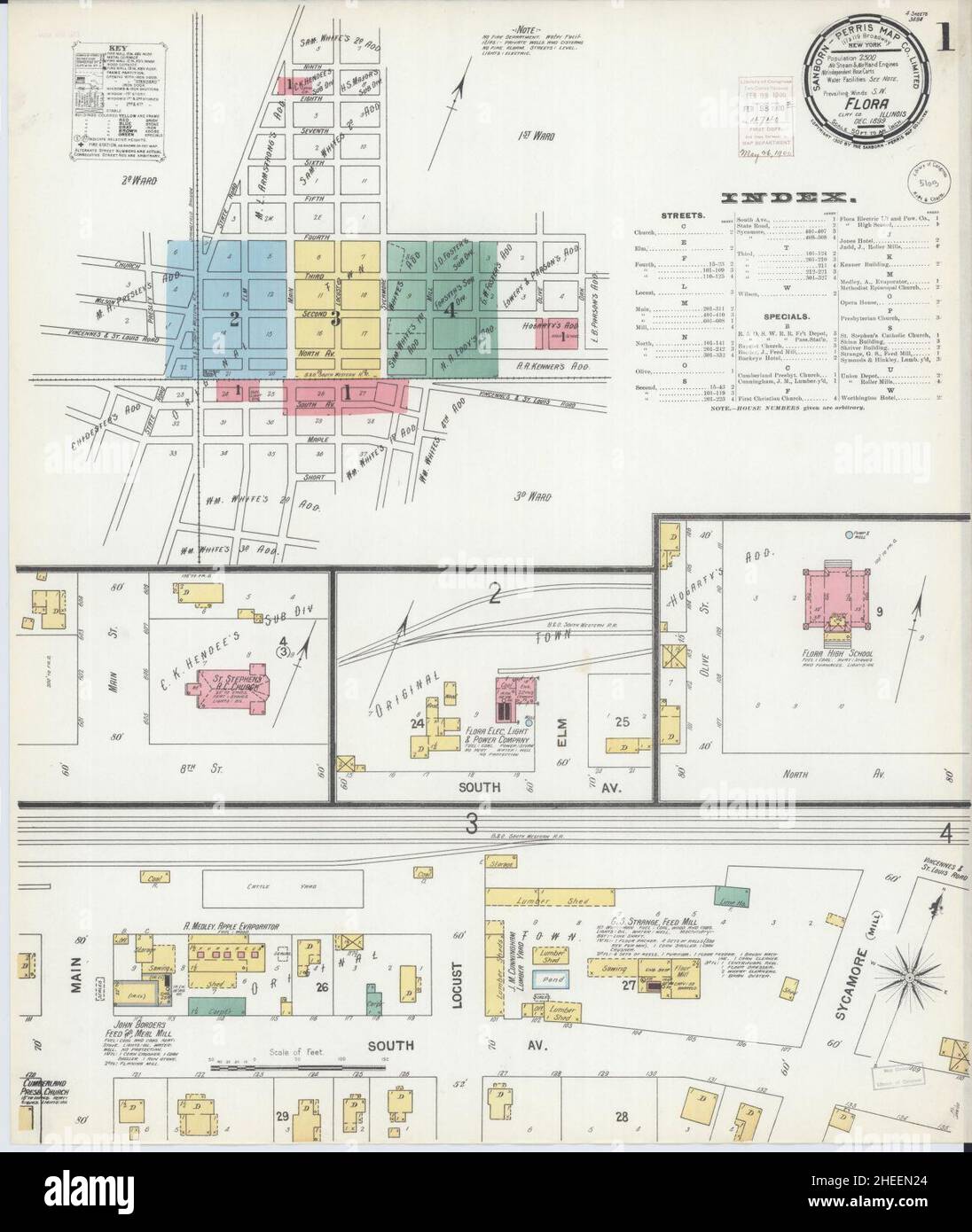 Map of flora illinois hi-res stock photography and images - Alamy