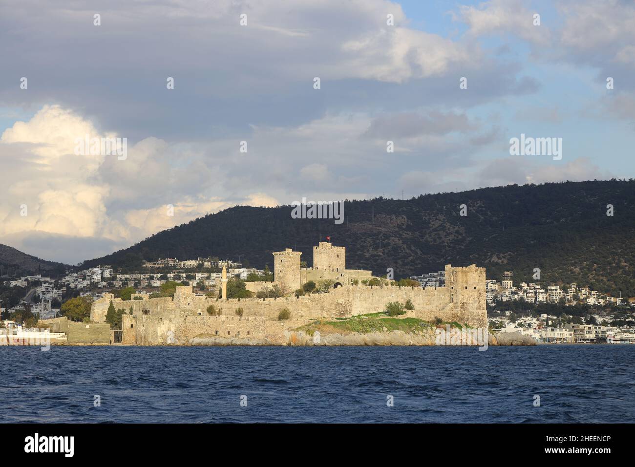 Bodrum Castle view from beach. Bodrum is populer tourist destination in ...