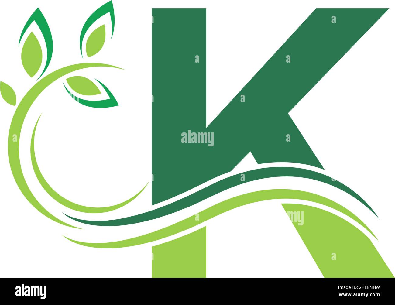 Letter K Icon with floral logo design template illustration vector ...