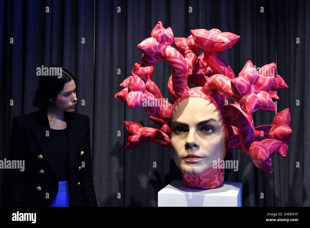 London - Britain - 20190327 Cara Delevingne sculpture 'Olympe' unveiled ...