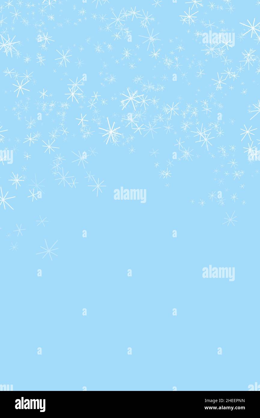 Blue winter background with hand drawn falling snow Stock Photo - Alamy