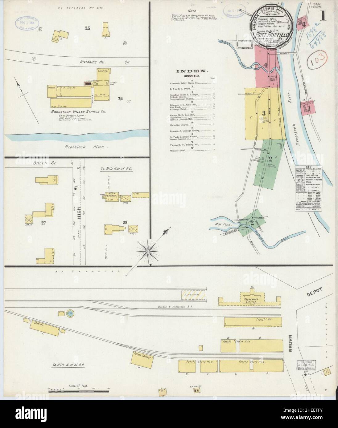 Fairfield maine map hi-res stock photography and images - Alamy