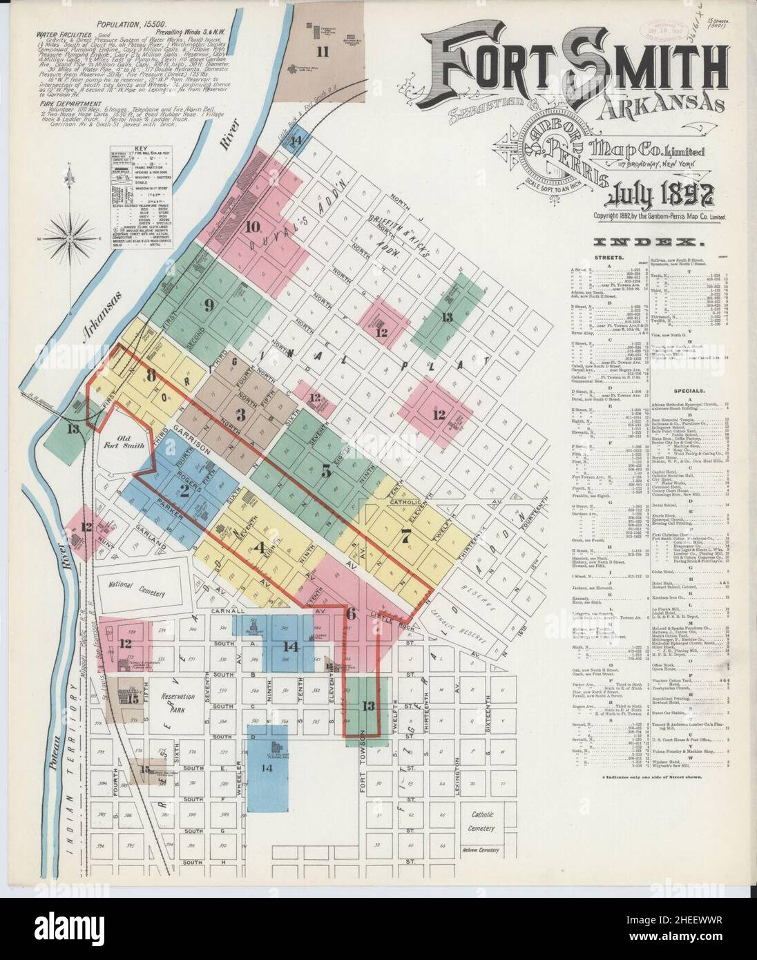 Sanborn Fire Insurance Map from Fort Smith, Sebastian County, Arkansas ...