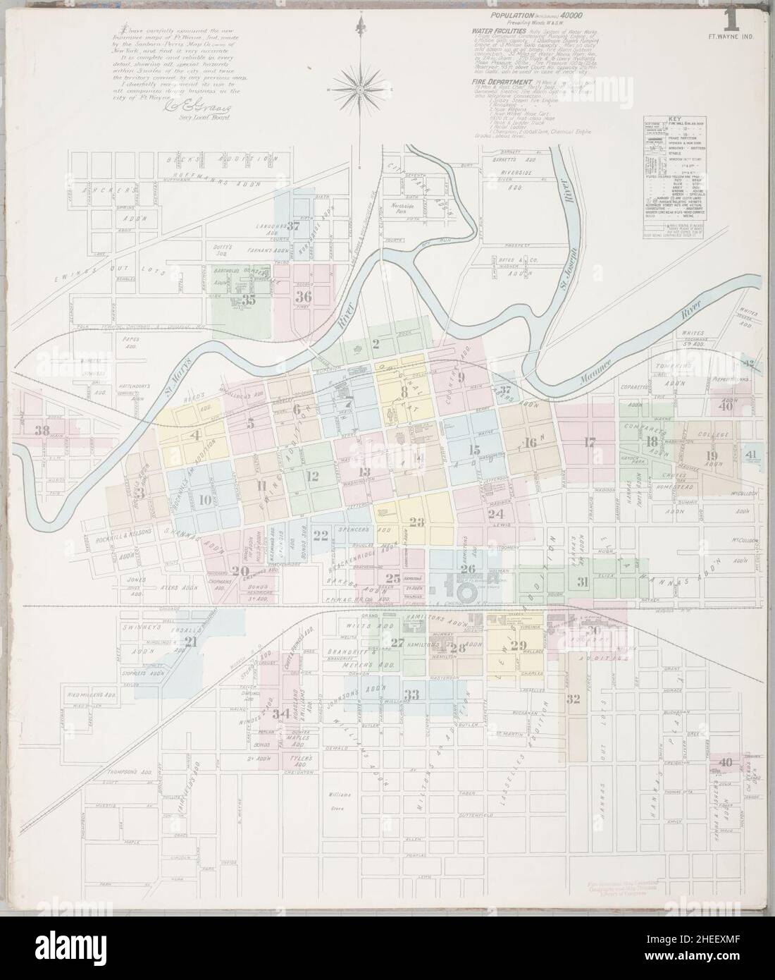 Map of fort wayne hi-res stock photography and images - Alamy