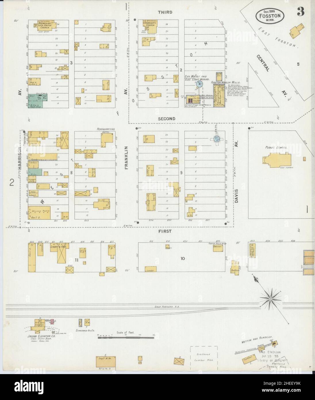 Sanborn Fire Insurance Map from Fosston, Polk County, Minnesota Stock ...