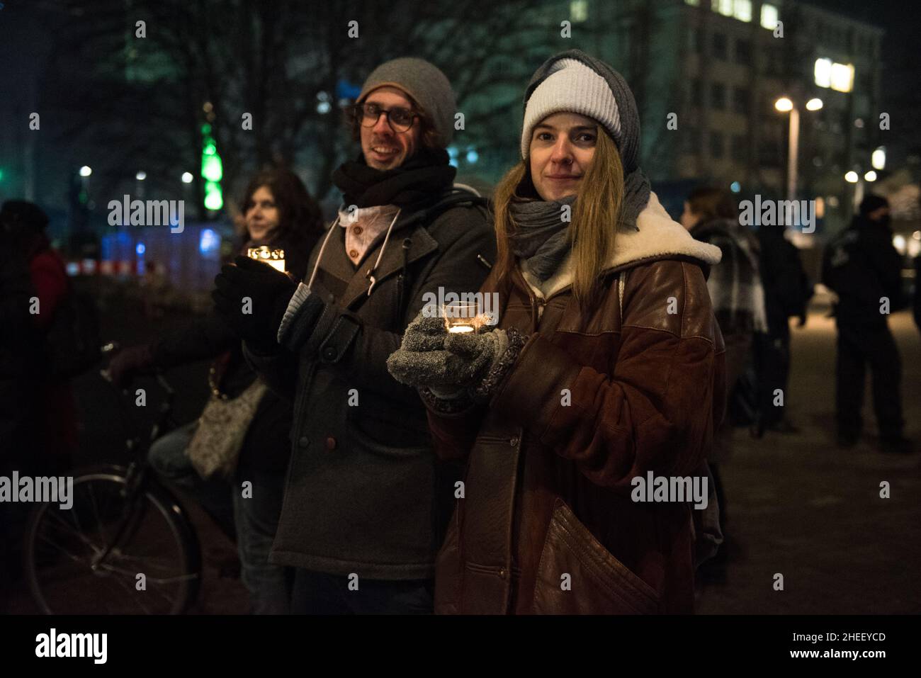 Protesters also shouted slogans like Join us and Peace, freedom, no ...