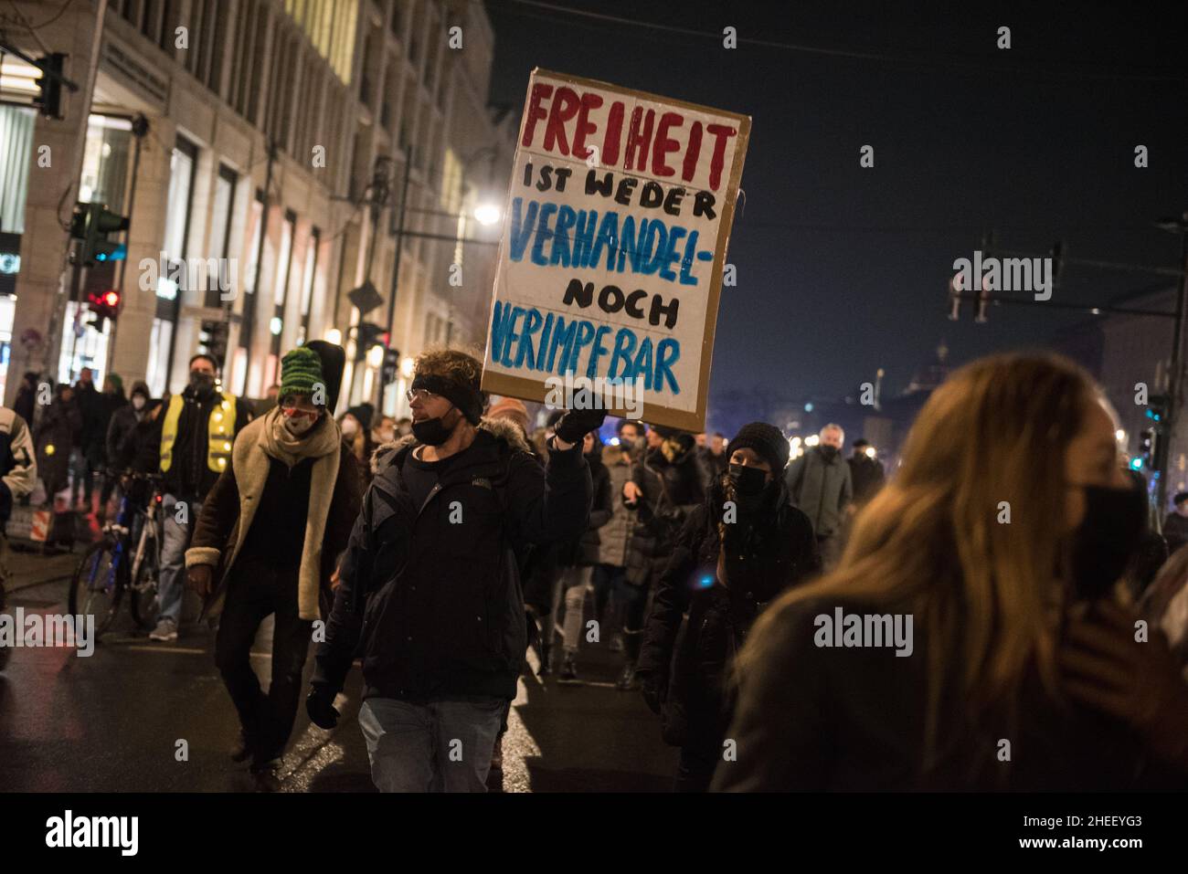 Protesters also shouted slogans like Join us and Peace, freedom, no ...