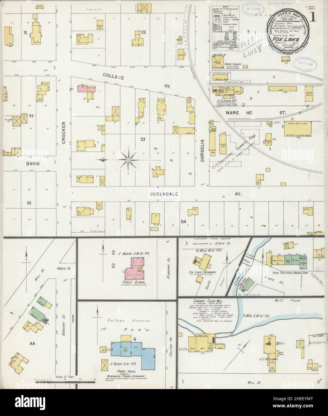 Map of fox lake wisconsin hi-res stock photography and images - Alamy