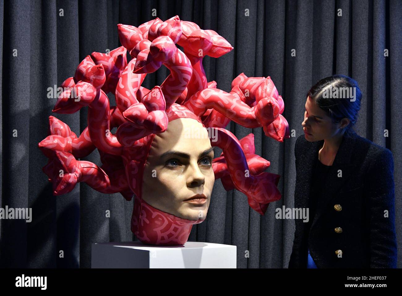London - Britain - 20190327 Cara Delevingne sculpture 'Olympe' unveiled ...