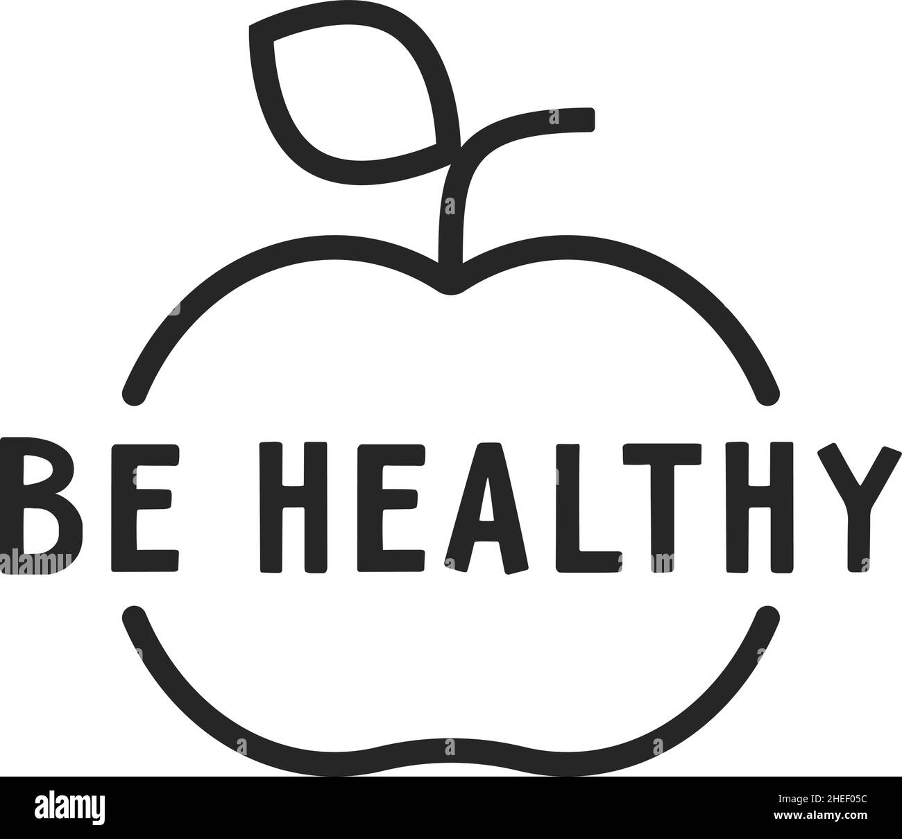 black thin line be healthy logo Stock Vector Image & Art - Alamy