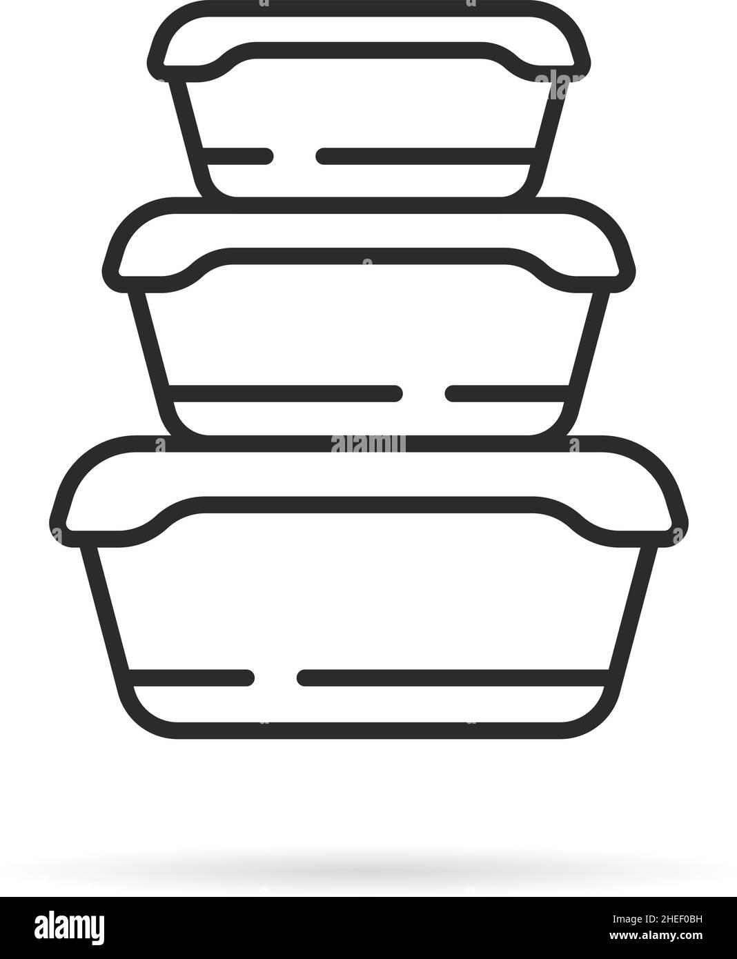 linear stack of plastic food containers Stock Vector Image & Art - Alamy
