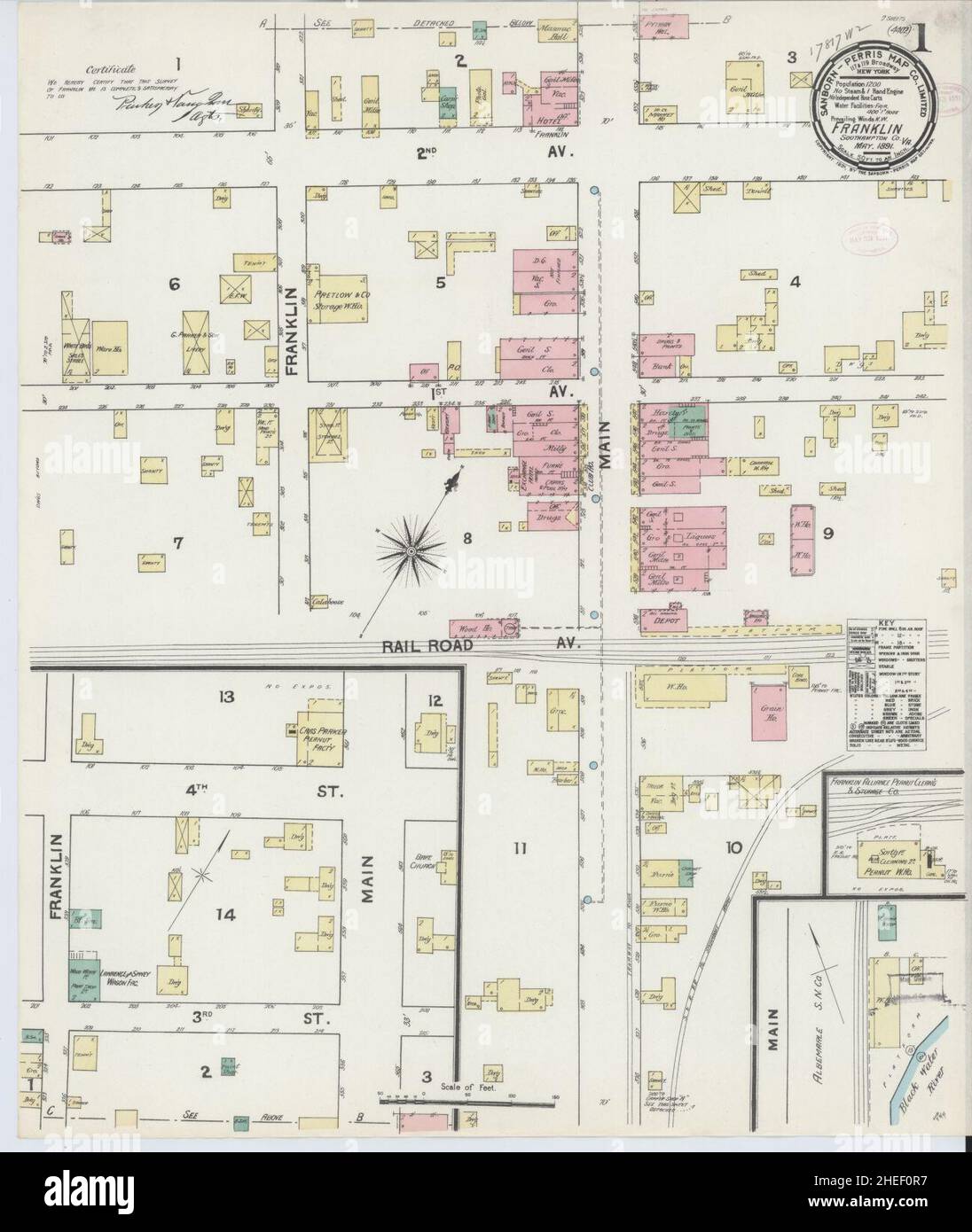 Map of franklin virginia hi-res stock photography and images - Alamy