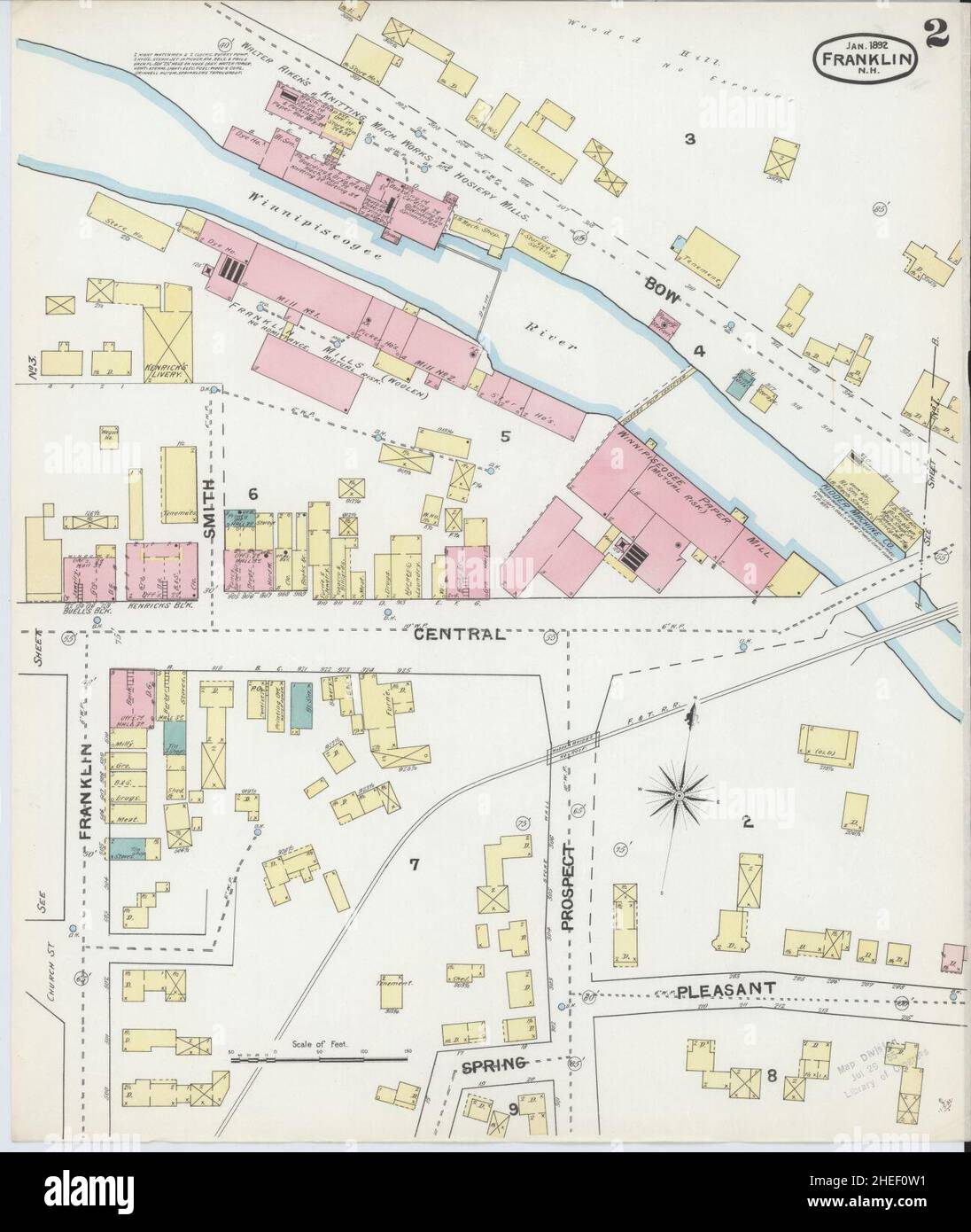 Map of franklin new hampshire hi-res stock photography and images - Alamy