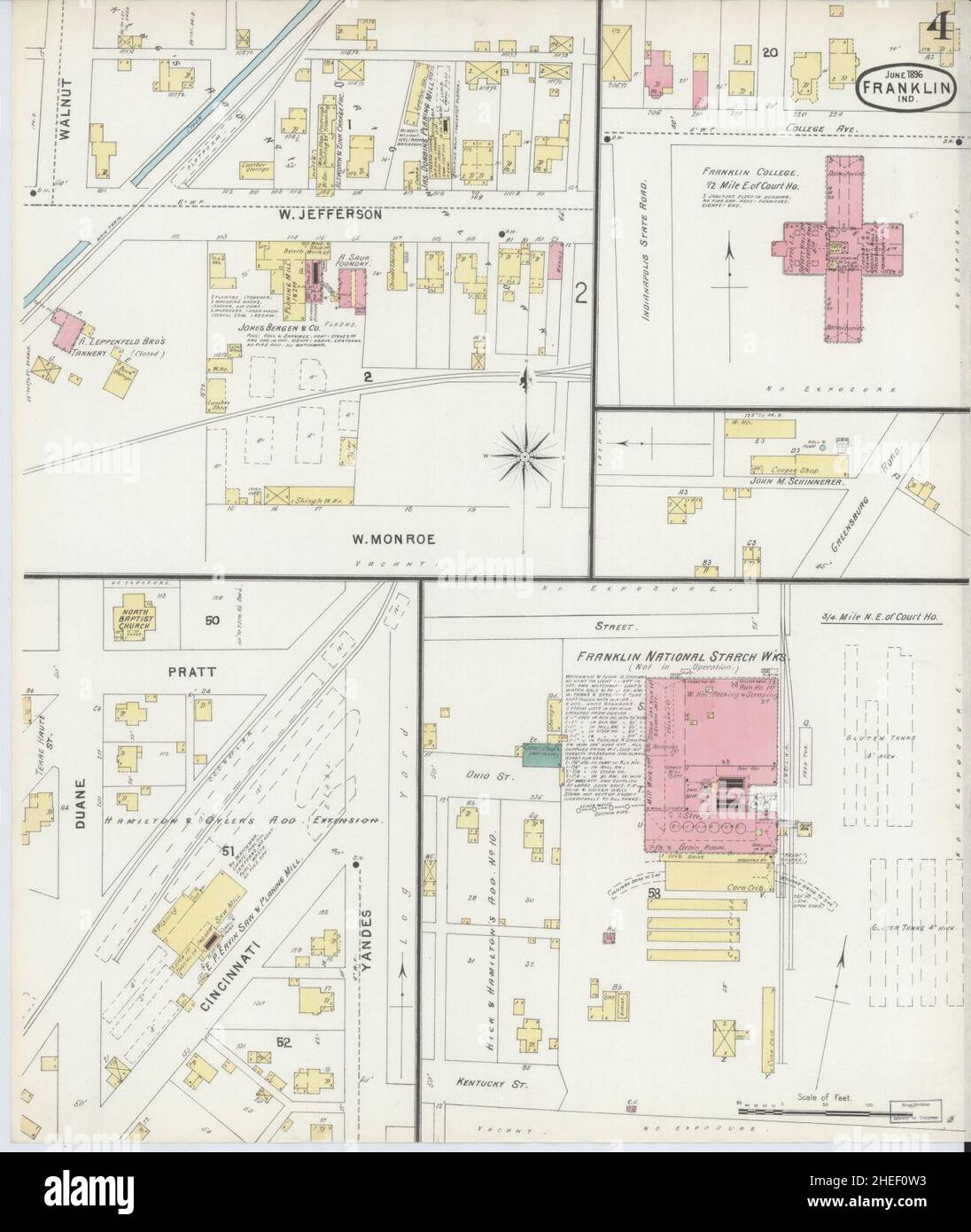 Franklin indiana map hi-res stock photography and images - Alamy
