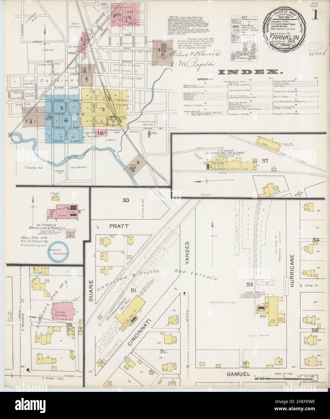 Franklin indiana map hi-res stock photography and images - Alamy