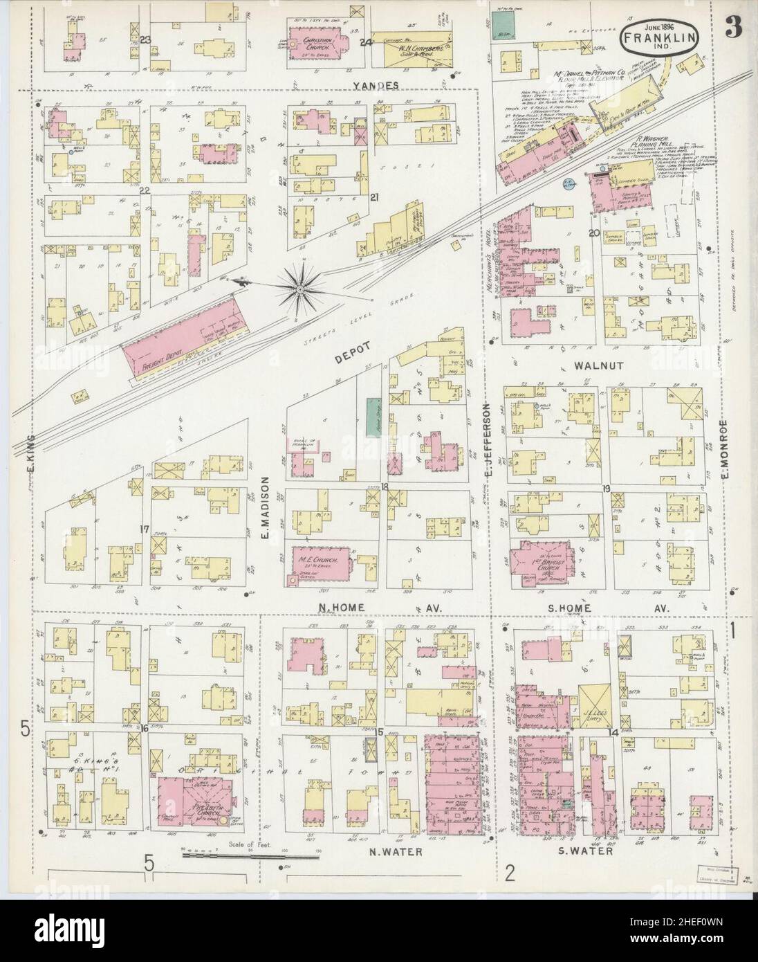Franklin indiana map hi-res stock photography and images - Alamy