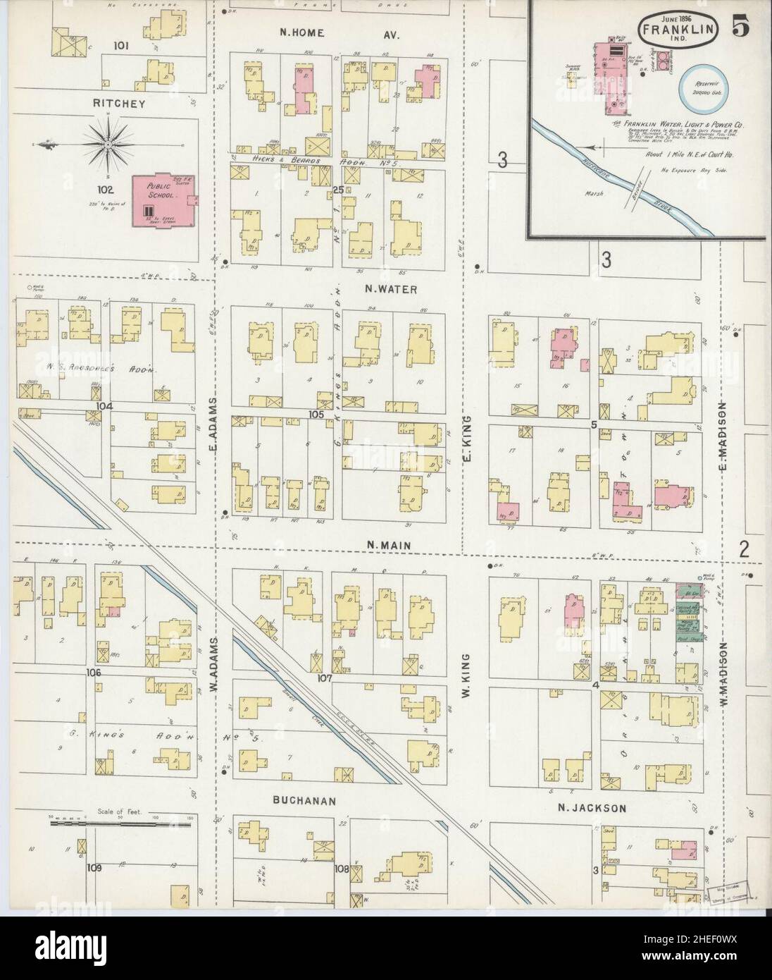 Franklin indiana map hi-res stock photography and images - Alamy