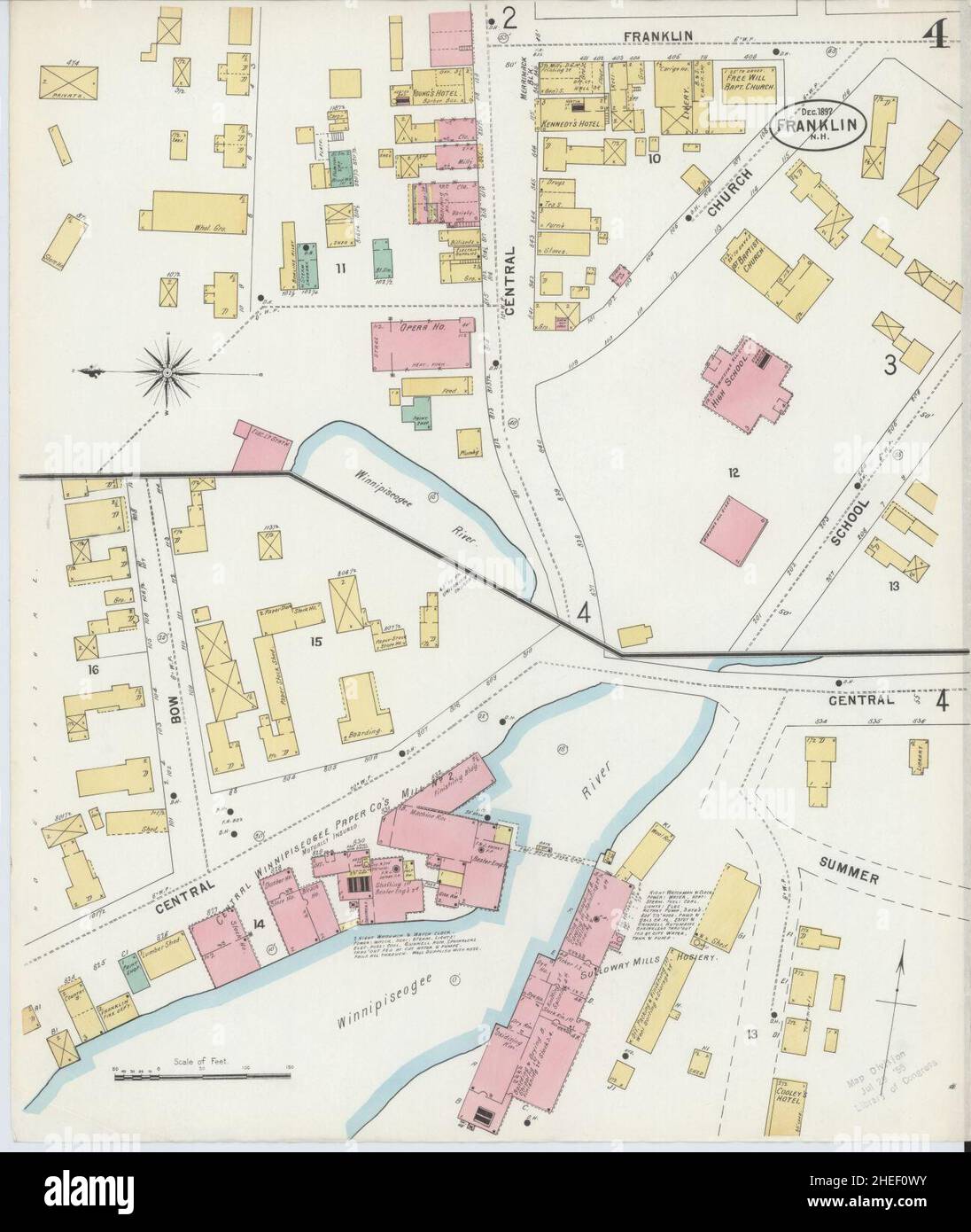 Franklin new hampshire map hi-res stock photography and images - Alamy