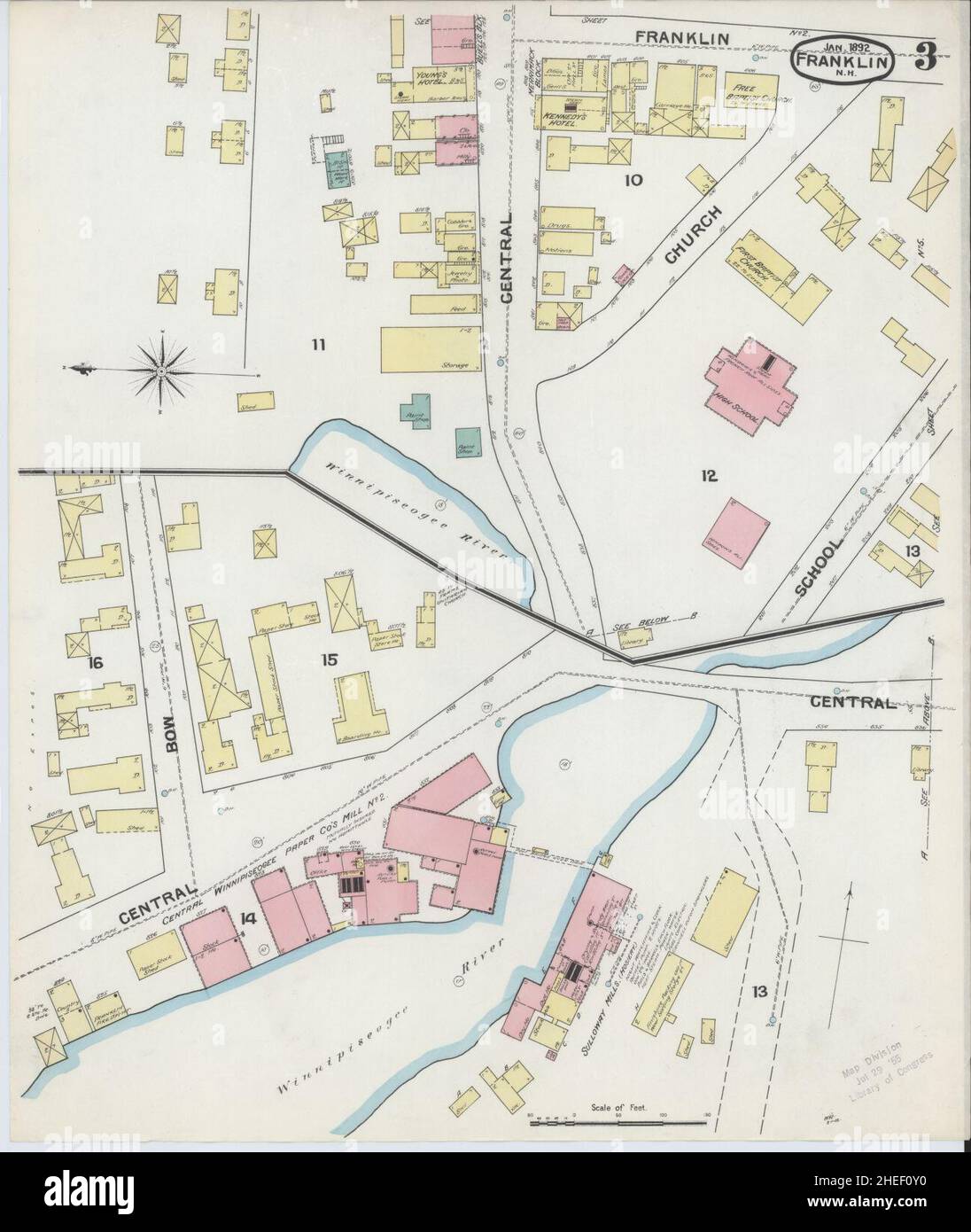 Franklin new hampshire map hi-res stock photography and images - Alamy