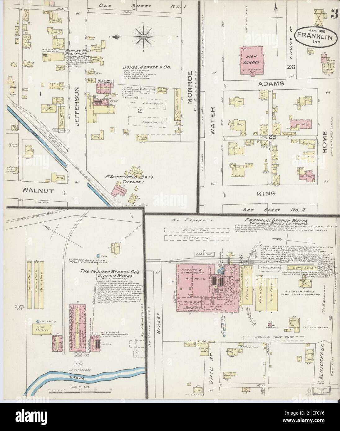 Franklin indiana map hi-res stock photography and images - Alamy